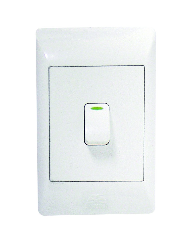1-LEVER 1-WAY SWITCH 2x4 C/W WHITE COVER PLATE - Dorite Solar