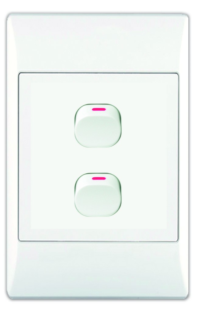2-LEVER 1-WAY SWITCH 2x4 WITH WHITE COVER PLATE - Dorite Solar