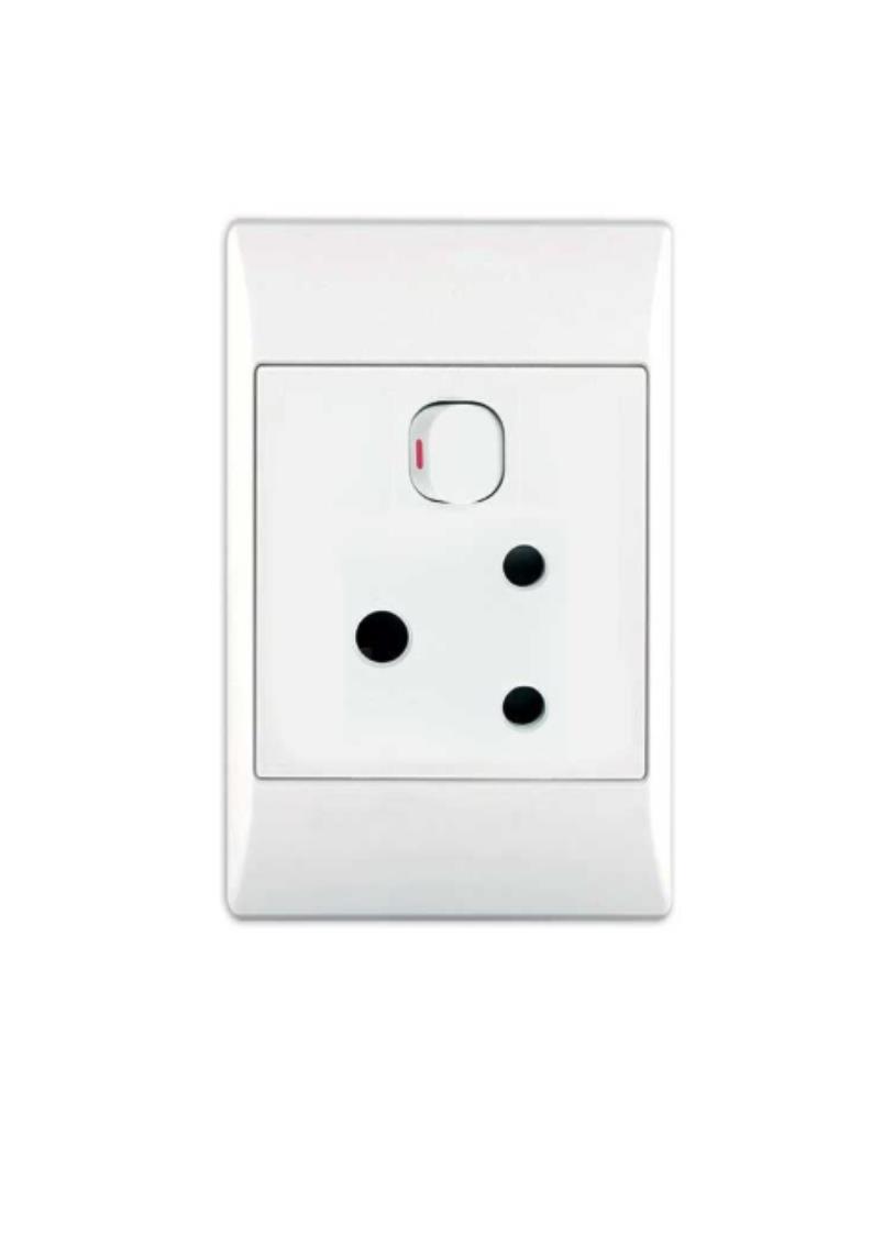 16A SWITCHED SOCKET OUTLET 2x4 WITH WHITE COVER PLATE - Dorite Solar
